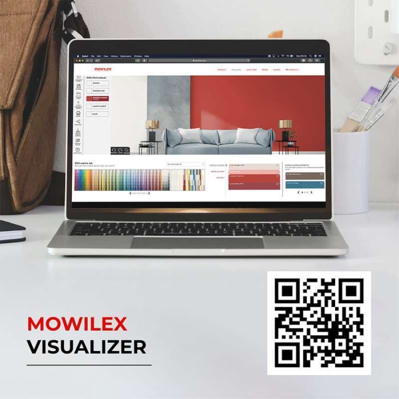 Jual Mowilex Emulsion Cat Tembok Interior 1 Liter - E-5002 Carmine di ...