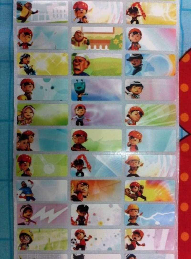 Jual BOBOIBOY | STICKER LABEL NAMA WATERPROOF | M 33 PCS | L 18 PCS/SET ...