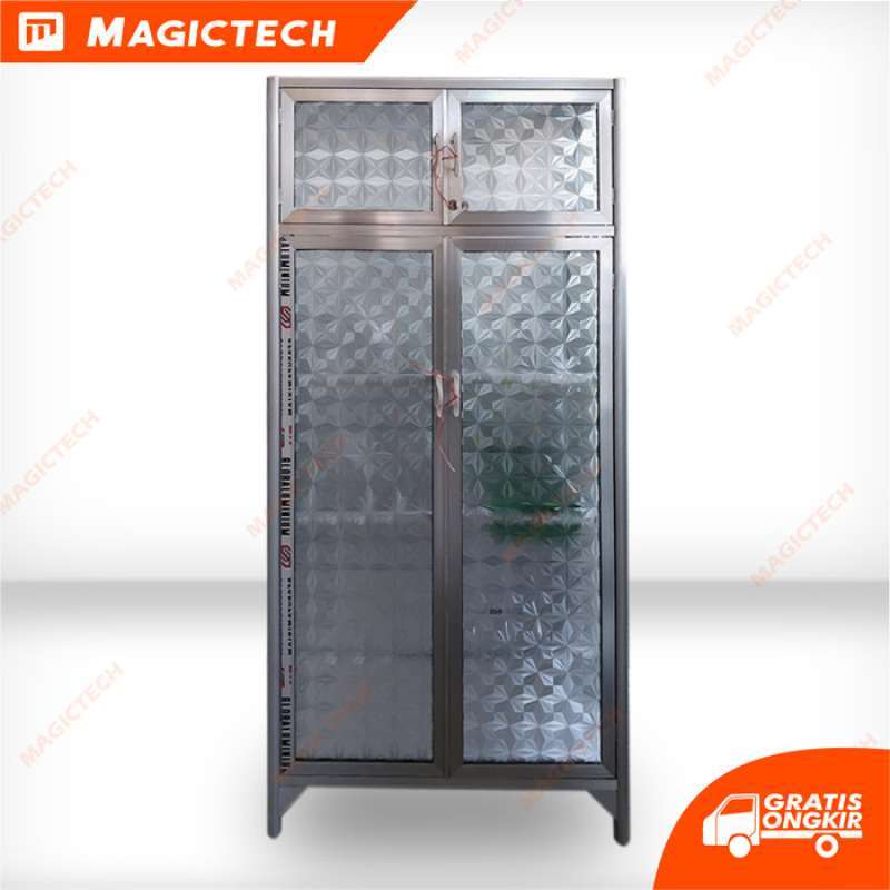 Jual LEMARI RAK PIRING 2 PINTU KACA POLOS Full Rak 90CM di Seller ...