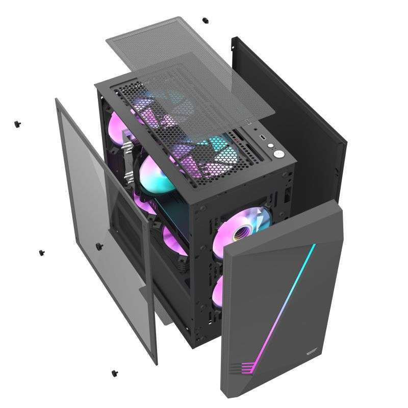 Jual darkFlash AL390 M-ATX PC Casing [WITH 1 RAINBOW FAN] di Seller ...