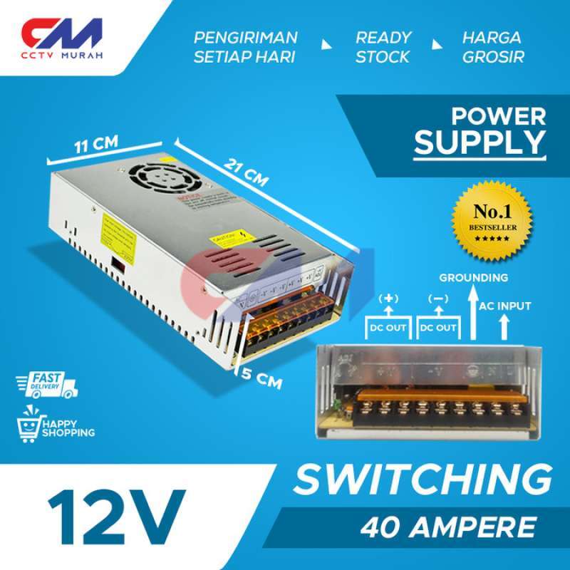 Promo POWER SUPPLY 12V/40A SWITCHING Diskon 23% di Seller Rhmd ...
