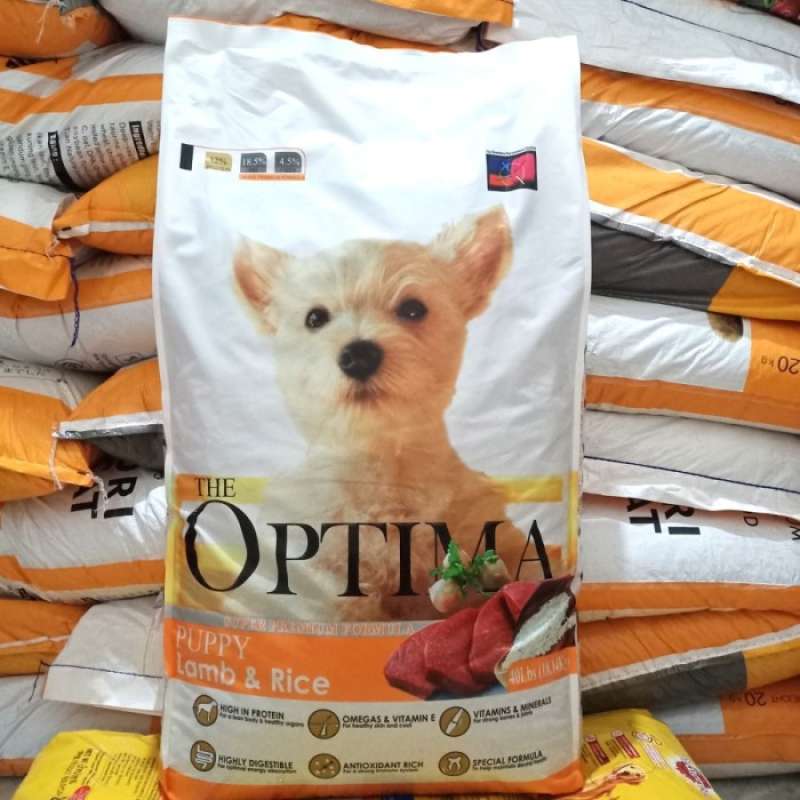 Promo 100% Produk Ori Makanan Anjing Optima Puppy Lamb Rice 18Kg/40Lb ...
