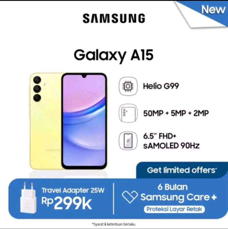 Promo Samsung Galaxy A15 LTE [8GB/128GB -8GB/256GB] Garansi Resmi 1 Tahun - 8GB+256GB Yellow ...