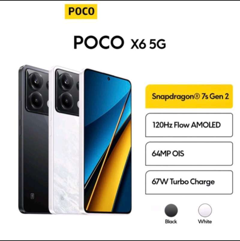 Promo Poco X6 5G [12GB/256GB] Garansi Resmi 1 Tahun - White 12GB+256GB ...