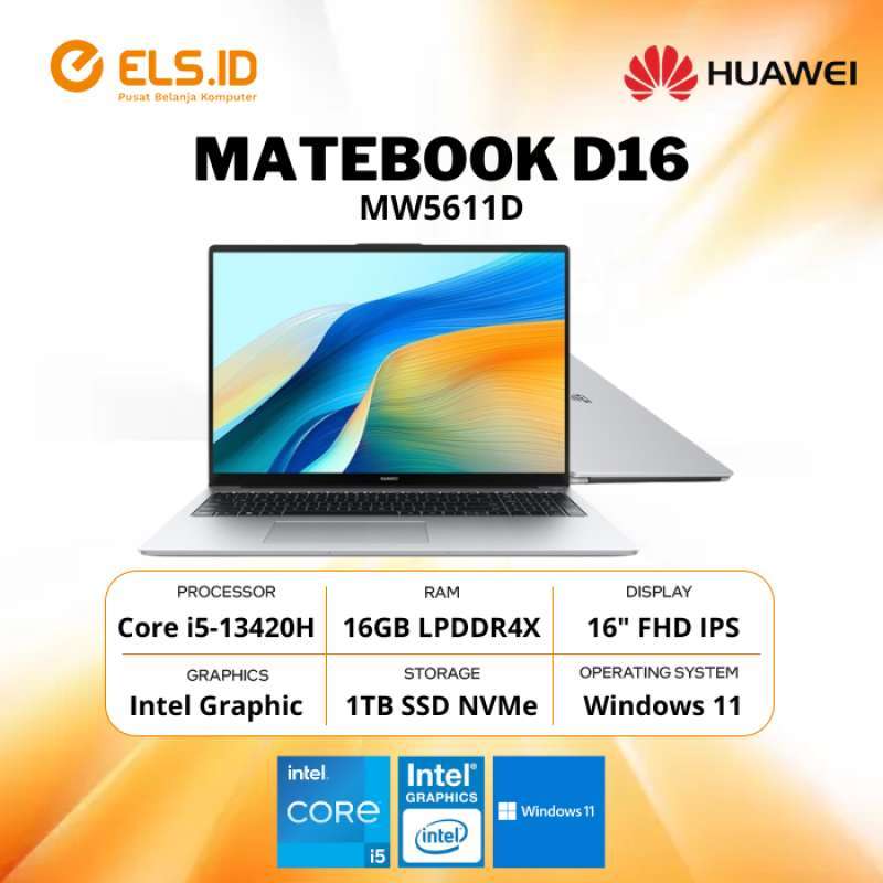 Promo Huawei Matebook D16 Intel Core i5-13420H 16GB SSD 1TB 16 FHD W11 ...