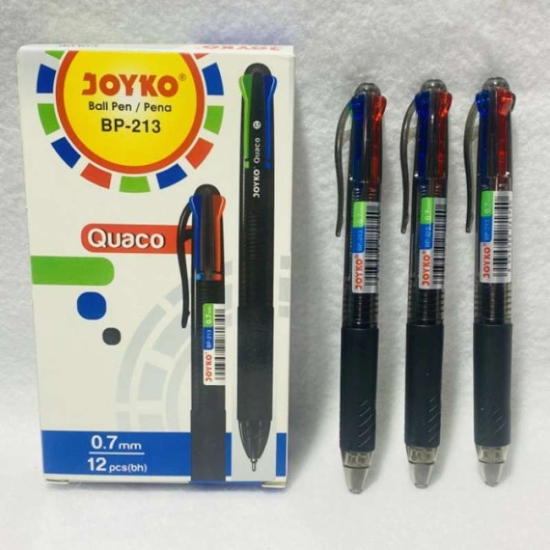 Jual ball pen joyko quaco bp-213 0,7mm (4warna) /1box isi 12 pcs di ...