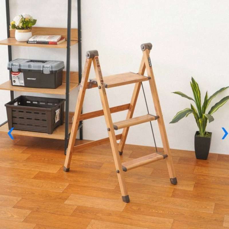 Promo Tangga Lipat Aluminium 3 Step Motif Kayu Fix Step Ladder 3 Step ...
