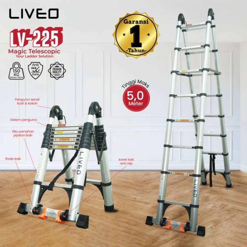 Promo Tangga Aluminium Telescopic 5 Meter Multi. Tangga Telescopic ...