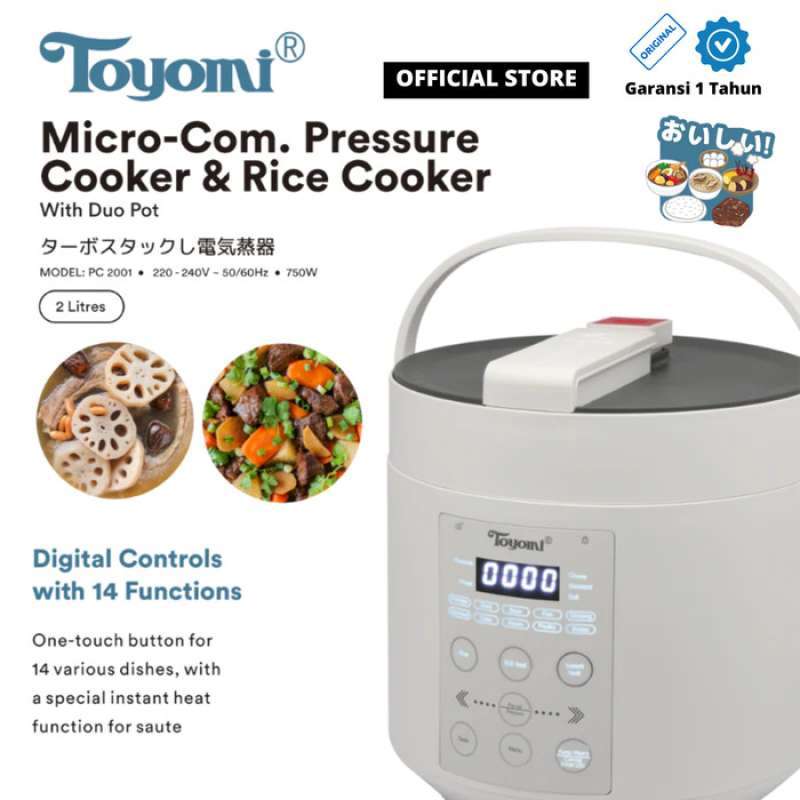 Promo Toyomi Micro-Com Pressure & Rice Cooker With Duo Pot Pc 2001 - 2 ...
