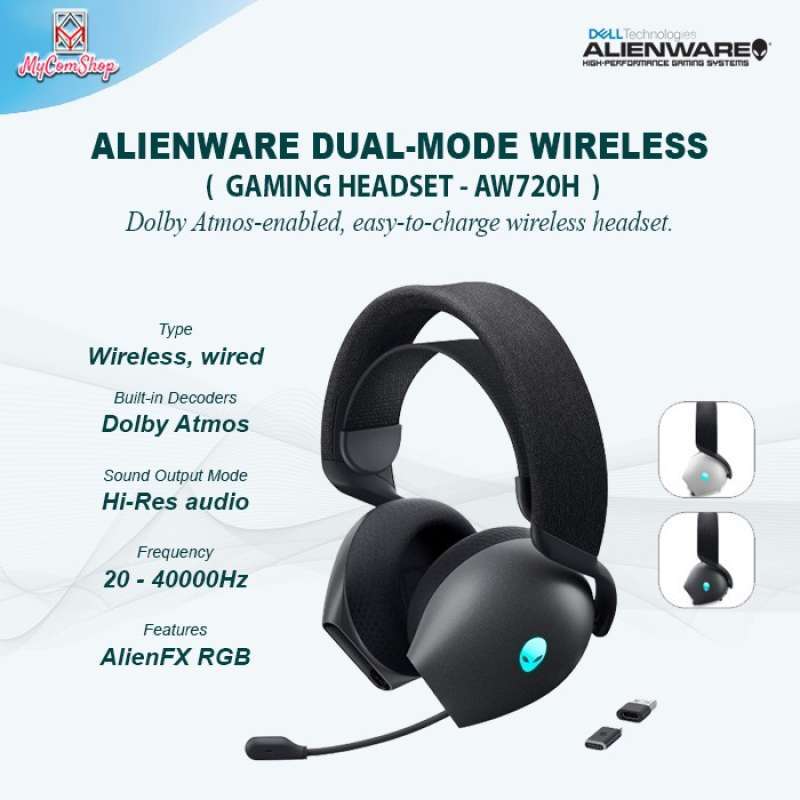 Jual DELL ALIENWARE DUAL MODE WIRELESS WIRED GAMING HEADSET RGB di ...