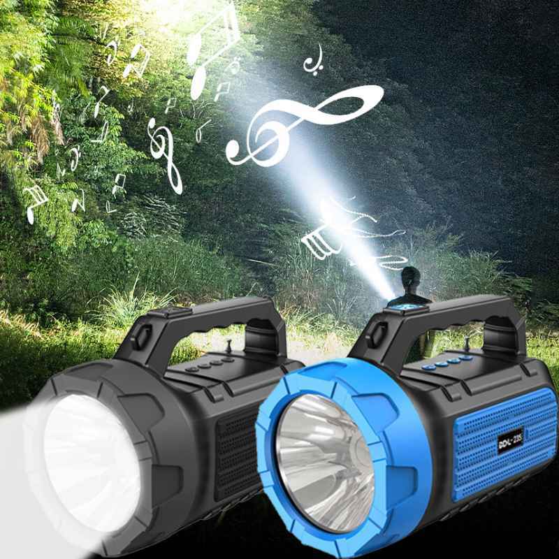 Promo Kuat Sumber Cahaya Senter Lampu Sorot Handheld Rechargeable Senter LED Bluetooth Nirkabel ...