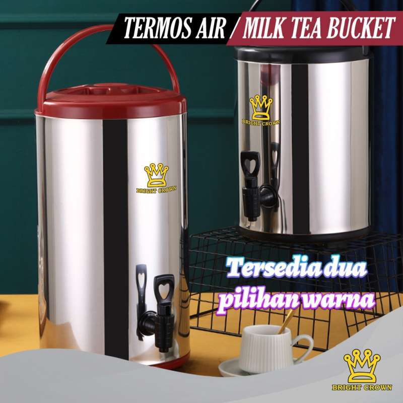 Promo Water Tank Jug Milk Tea Stainless Steel 8L 10L 12L- Dispenser Minuman Juice Teh Kopi ...