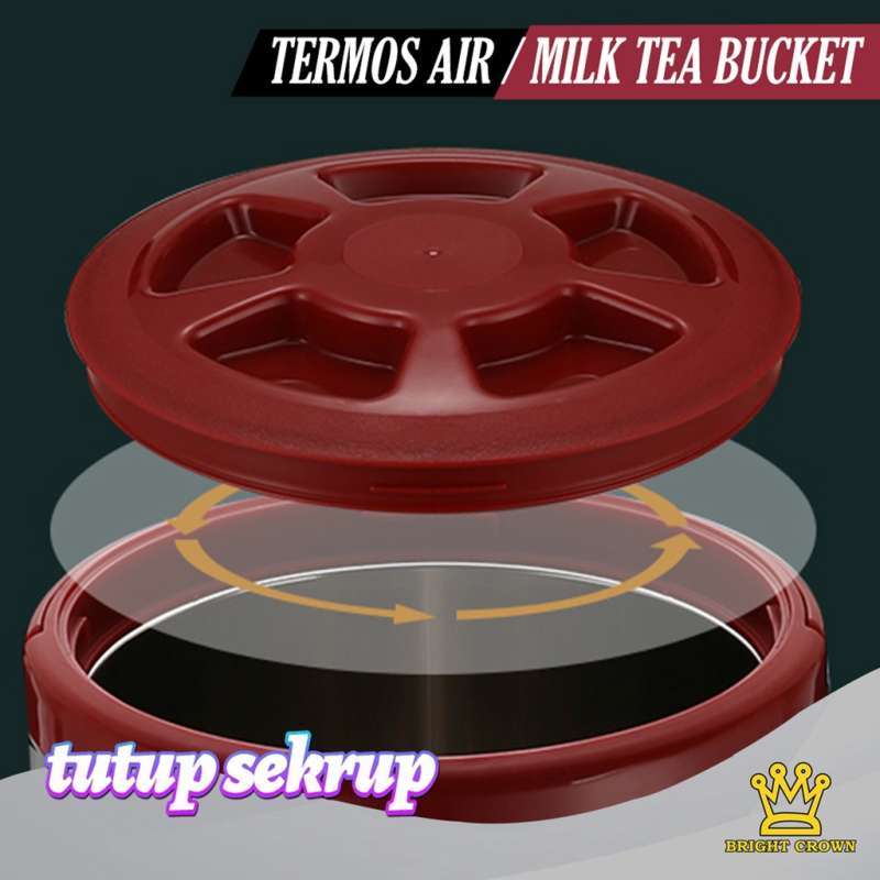 Promo Water Tank Jug Milk Tea Stainless Steel 8L 10L 12L- Dispenser Minuman Juice Teh Kopi ...