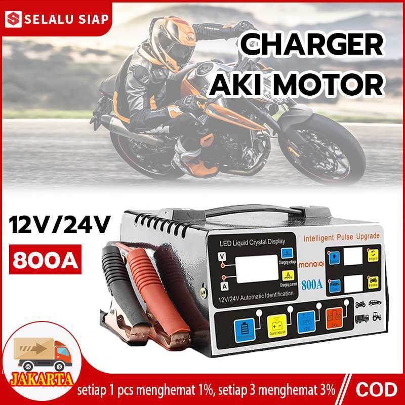 Promo ces aki mobil dan motor Charger Aki Mobil Motor Portable Automatic Smart Intelligent Chip ...