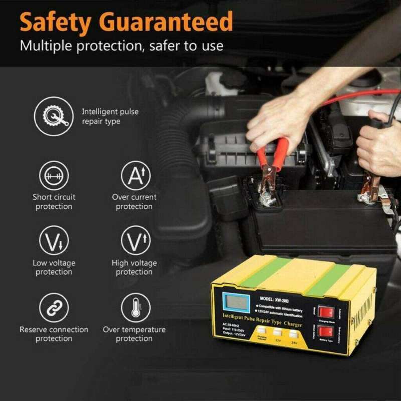 Promo ces aki mobil dan motor Charger Aki Mobil Motor Portable Automatic Smart Intelligent Chip ...