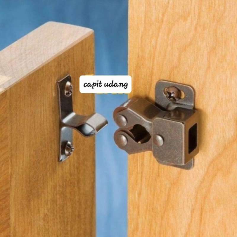 Jual Grendel Capit Udang Jepit Mata Pintu Jendela Lemari Laci Silver di ...