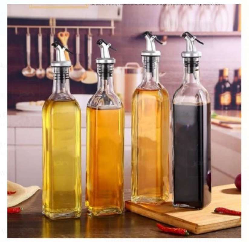 Jual ISI 2 Botol Kaca Minyak Pourer 500 ml Botol Minyak Sirup Kecap Set ...