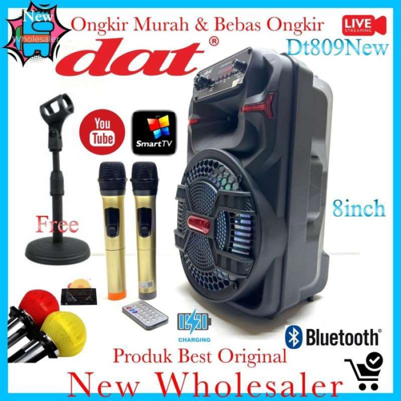 Promo SPEAKER AKTIF KARAOKE PORTABLE DAT DT809NEW WIRELESS MIC HD - XIONSTORE Diskon 50% di ...