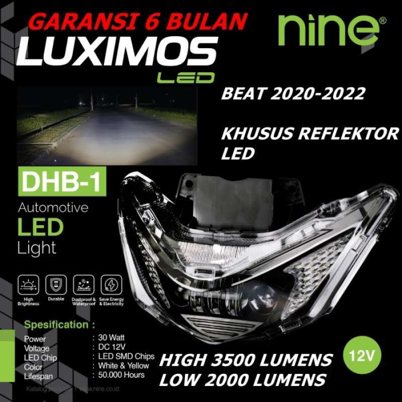 Jual LAMPU LED UTAMA MOTOR NEW BEAT 9NINE LUXIMOS 30 WATT EXTREME ...