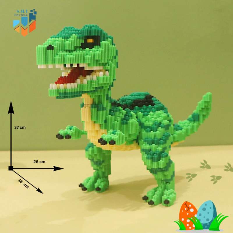 Promo SMY Nano Blocks Dinosaurus 3D Model, Mainan Blok Susun, Blok ...