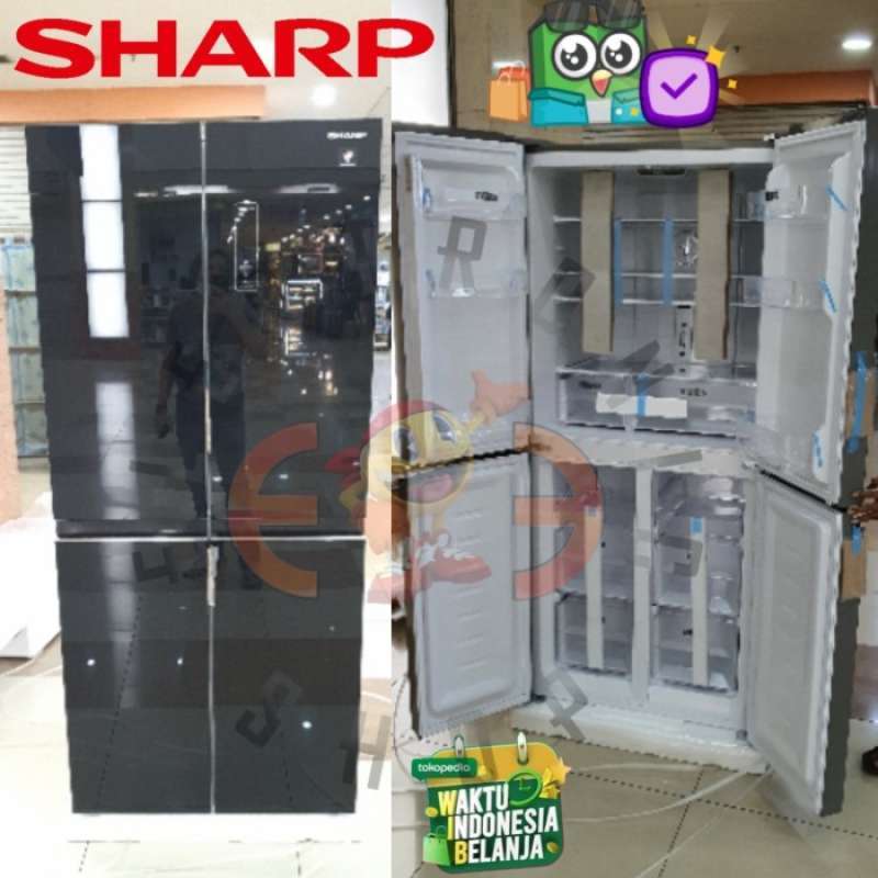 Promo New Sharp Sj If51Pg Bk Kulkas 4 Pintu Inverter Plasmacluster ...