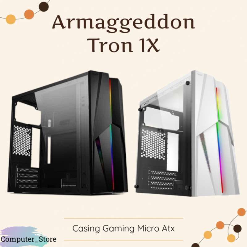 Promo Casing Gaming Armageddon Tron 1 X RGB Micro Atx MATX Tampered ...