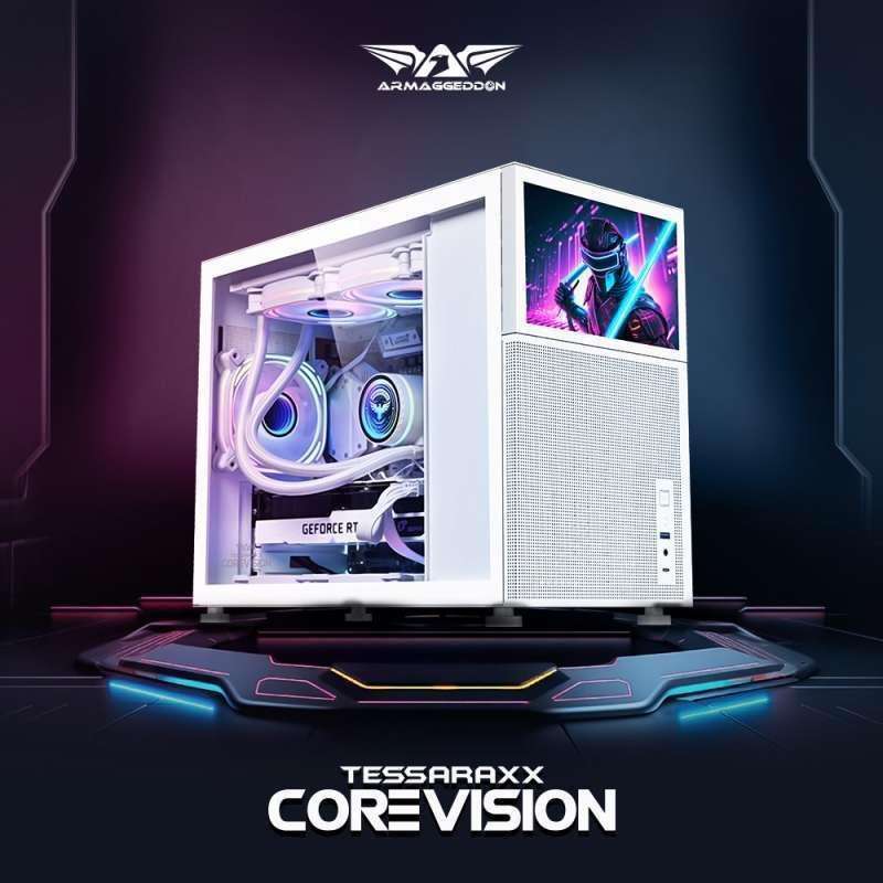 Jual Casing PC Gaming Armaggeddon Tessaraxx Corevision M-ATX With 8 LCD ...