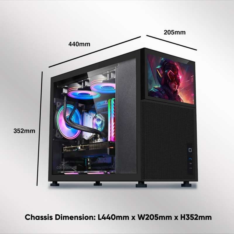 Jual Casing PC Gaming Armaggeddon Tessaraxx Corevision M-ATX With 8 LCD ...