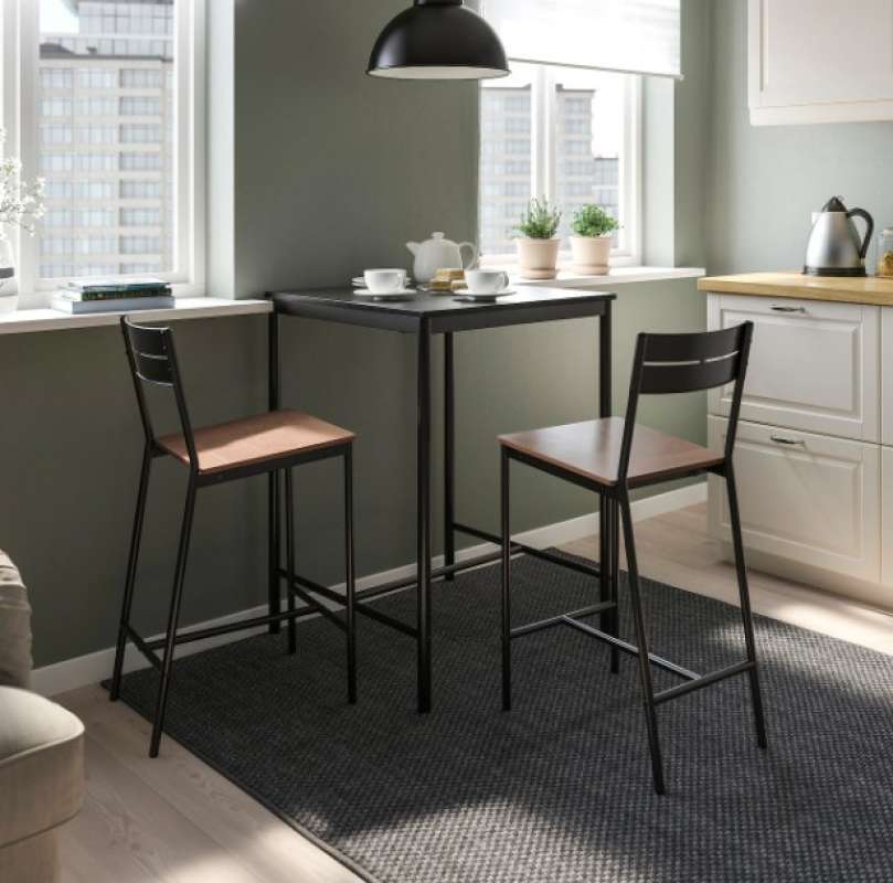 Jual Meja Makan Bar Cafe Resto Kayu Besi Tinggi Minimalis Bar Table di ...