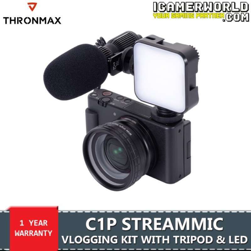 Promo THRONMAX C1P STREAMMIC VLOGGING KIT WITH TRIPOD&LED MOBILE MICROPHONE Diskon 50% di Seller ...
