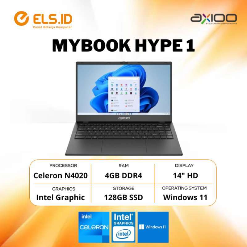 Promo Axioo Mybook Hype 1 Intel Celeron-n4020 4gb Ssd 128gb 14 W11 Diskon 4% Di Seller Els ...