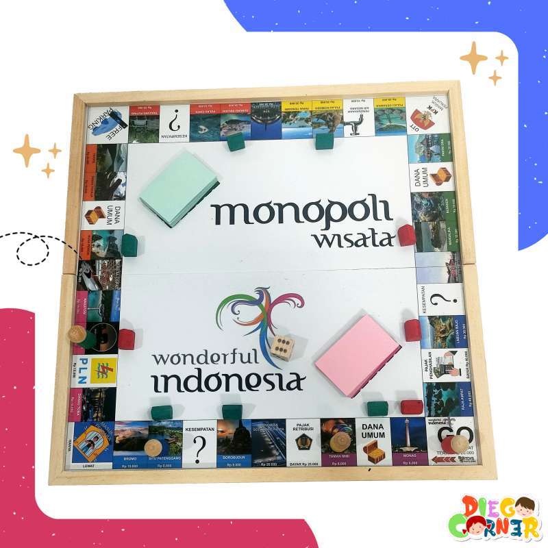 Jual Mainan Anak Permainan Papan Keluarga Monopoli Kayu Wisata Board ...