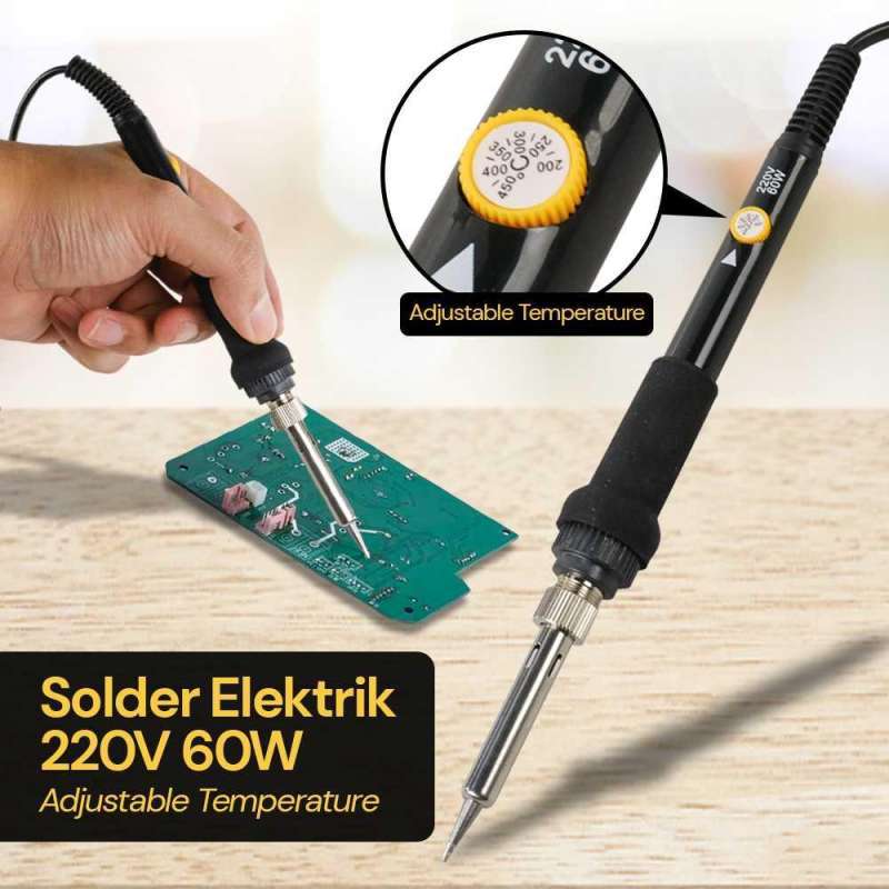 Jual CAUTIN Solder Elektrik Adjustable Temperature Soldering 220V 60W ...