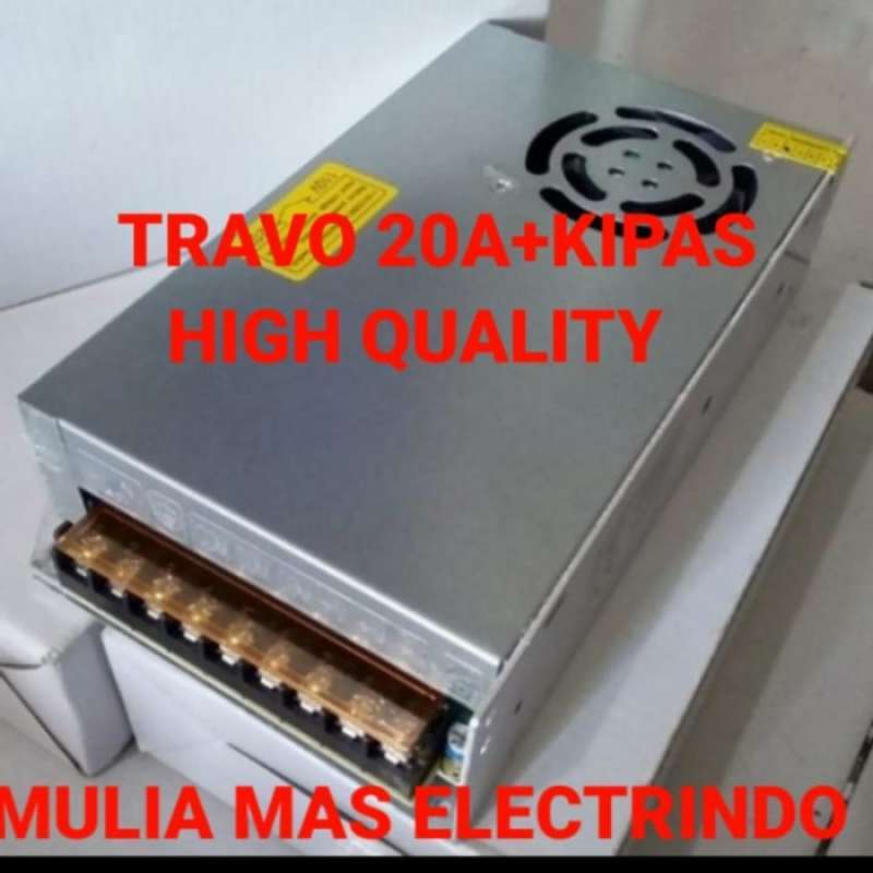 Promo POWER SUPPLY 20A + KIPAS TRAVO LED 20 AMPERE 12V 12 VOLT 20 A ...