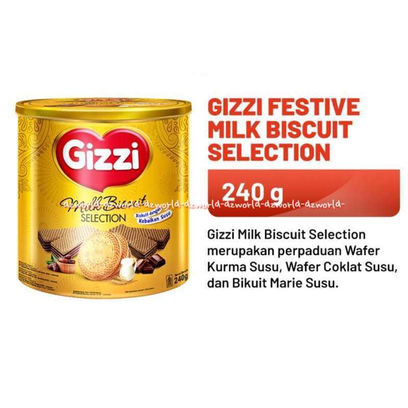 Jual Gizzi 240gr Milk Biscuit Selection Aneka Biskuit Wafer Krem Coklat ...