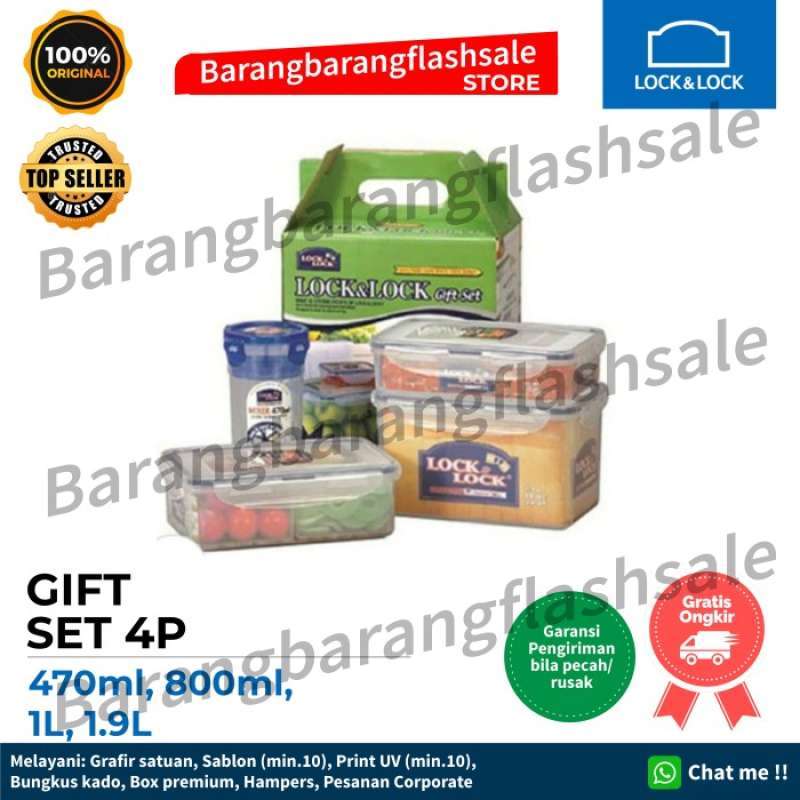 Promo lock n lock gift set 11 pcs 4 ea food container divider botol ...