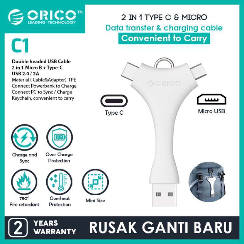 Promo Co Usb To Type C And Micro Usb Converter Keychain Data & Charge ...