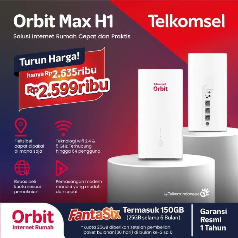 Promo Modem Wifi Home Router 4g Telkomsel Orbit Max S Huawei B818 Free ...