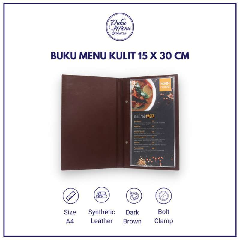 Jual Buku Menu Restoran Kulit Isi Plastik - Ready Stock - Cafe - Coklat ...
