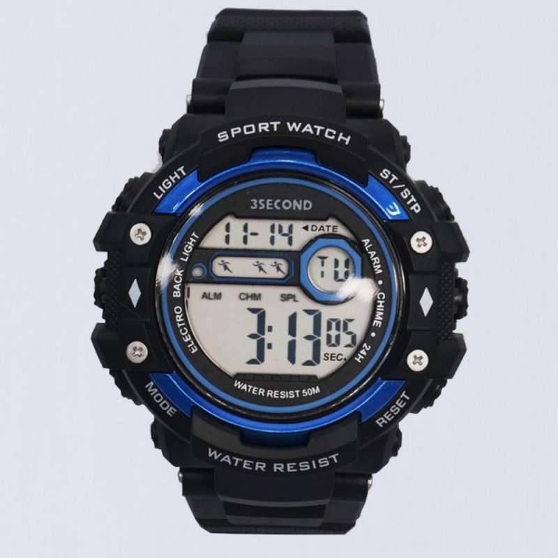 Jual 3second Jam Tangan Pria Sport Watch Digital Chronograph Hitam ...