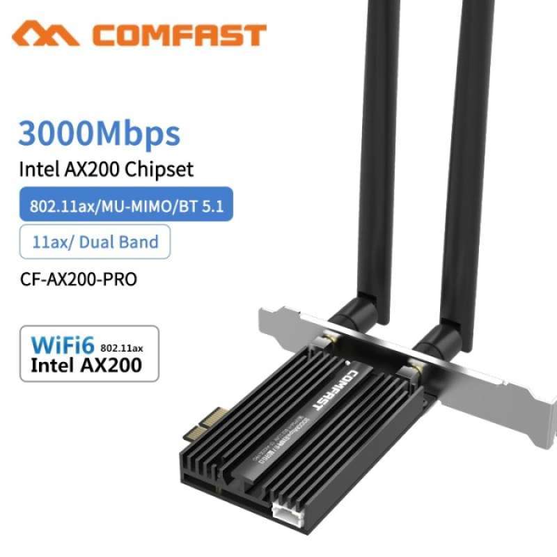 Promo Intel Ax200 Wifi 6 Desktop Dual Band Ax Wireless Bt 5.1 Rgb Pcie ...