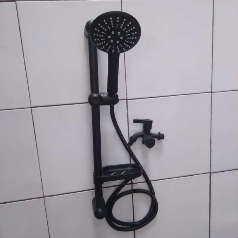 Promo SHOWER TIANG BLACK/SET SHOWER TIANG HITAM/SHOWER MANDI - Shower ...