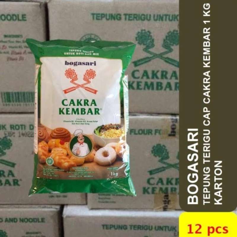 Jual CAKRA KEMBAR PREMIUM 1KG X 12 PCS ( 1KARTON), TEPUNG PROTEIN TINGGI di Seller Toko bahan ...