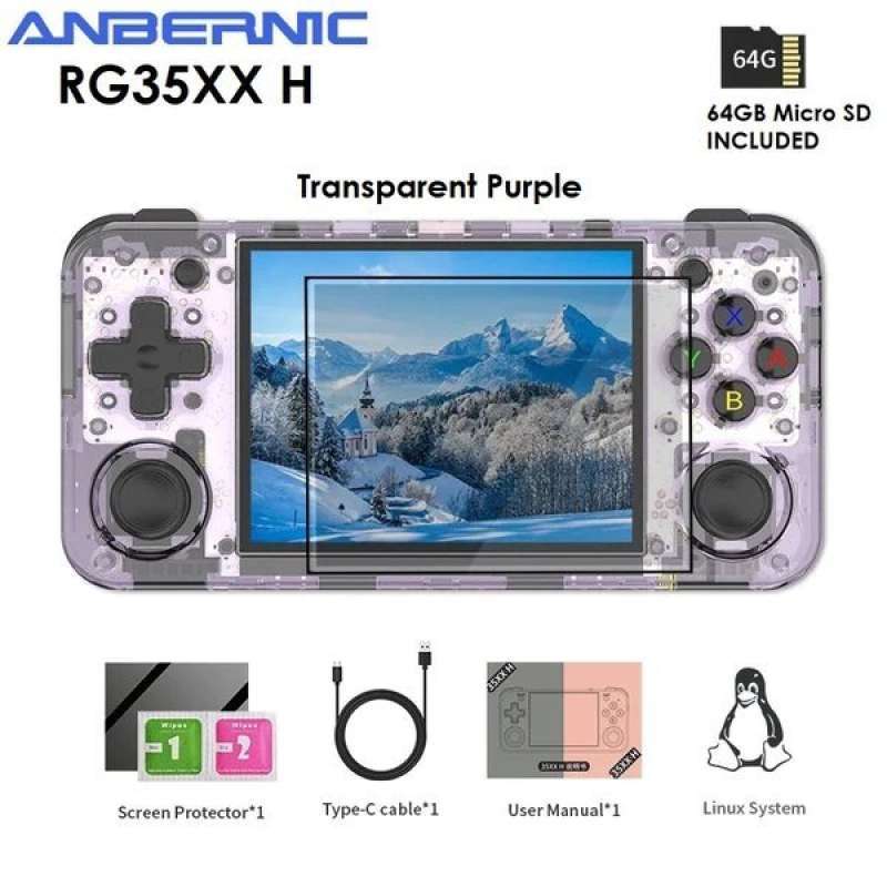 Jual Anbernic Rg35xx H 64gb - Emulator Retro Game Handheld Console - Ungu Di Seller Tokuniku ...