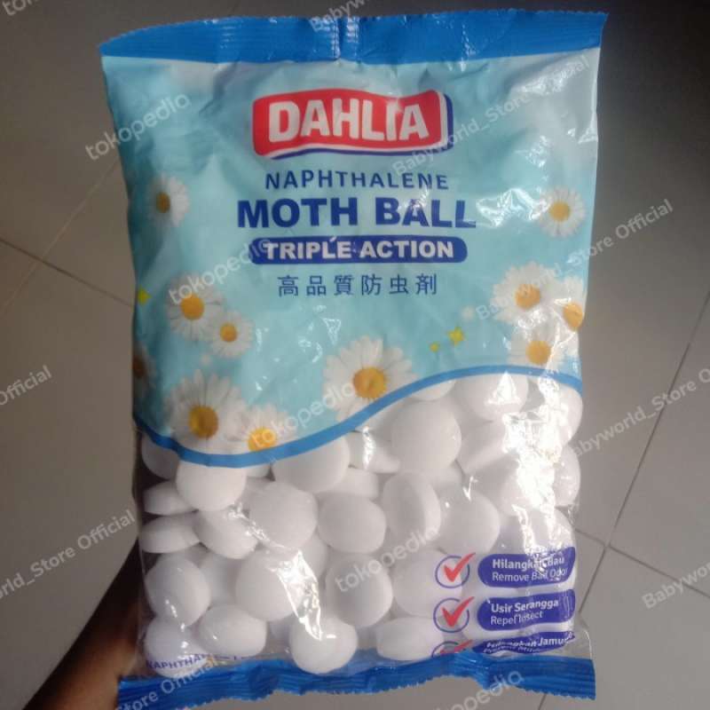 Promo DAHLIA Kapur barus bola putih kecil TRIPLE ACTION 500gr Diskon 33 ...