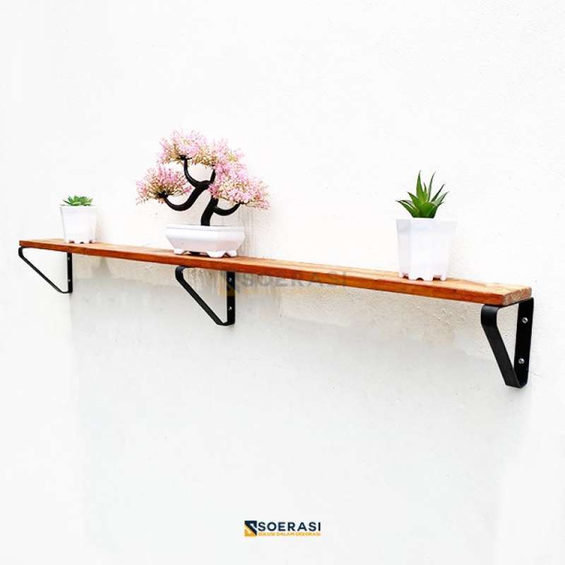 Promo RAK DINDING 1M BUKU GANTUNG HIASAN TANAMAN SIMPLE MINIMALIS ...