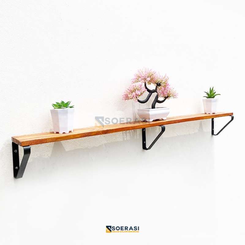 Promo RAK DINDING 1M BUKU GANTUNG HIASAN TANAMAN SIMPLE MINIMALIS ...