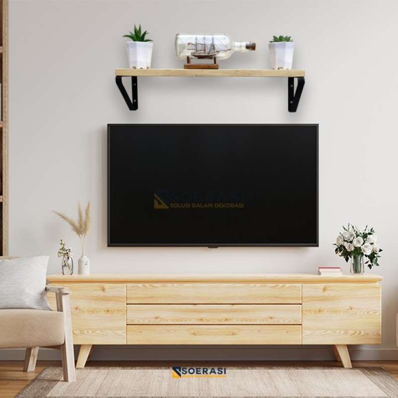 Promo RAK DINDING 1M BUKU GANTUNG HIASAN TANAMAN SIMPLE MINIMALIS ...