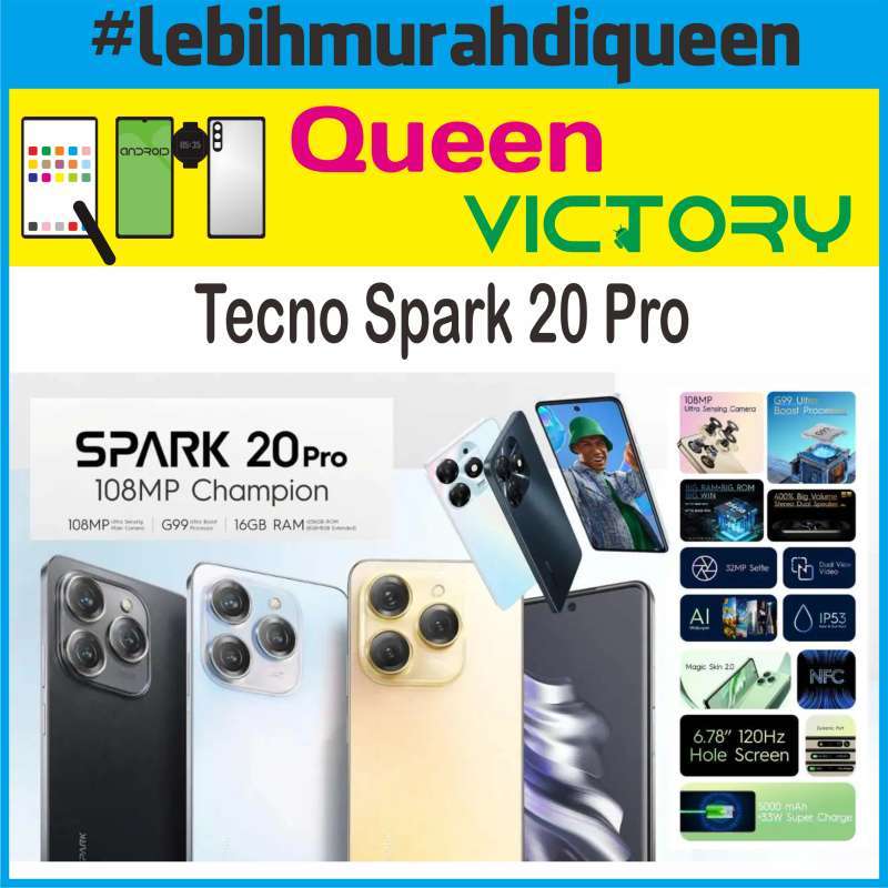 Promo Tecno Spark 20 Pro 12/256 Garansi Resmi Indonesia - Moonlit Black Diskon 2% Di Seller ...