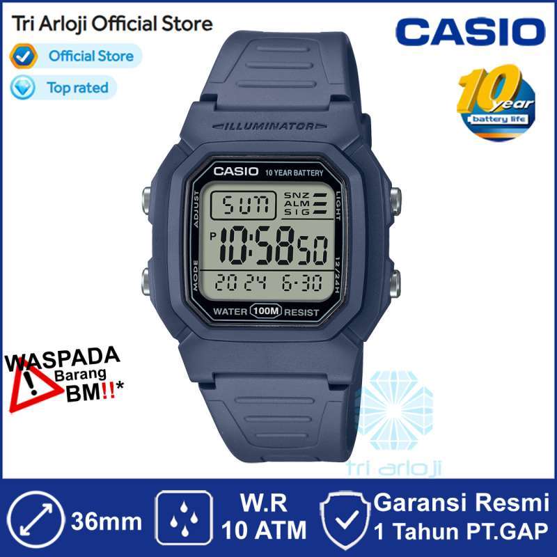 Promo CASIO W-800H-2AVDF Jam Tangan Pria Digital Karet W800H W-800H-2A Diskon 35% di Seller Tri ...